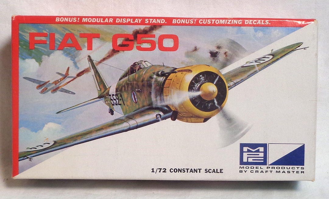 1/72 Scale VINTAGE MPC Model Aircraft Kit - Fiat G50 Fighter Airplane ...