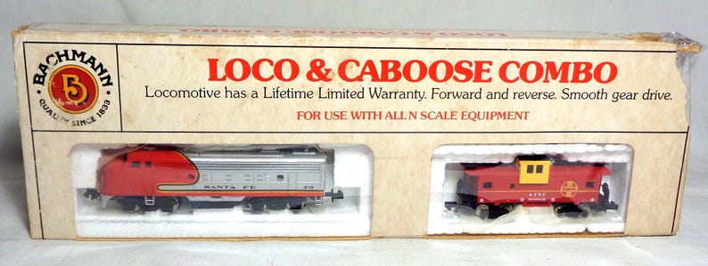 N Scale - VINTAGE Bachmann EMD F-9 Powered Diesel Loco Engine W/caboose ...