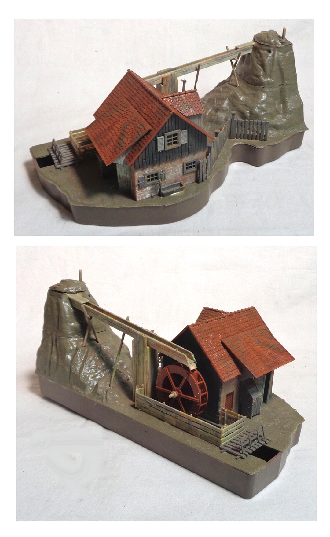 HO Scale Built up Train Building - Power Station W/rotating Water Wheel ...