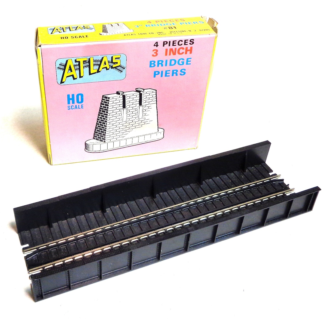 HO Scale Atlas - 3 Inch Bridge Piers(set of FOUR) AND an Atlas Steel ...