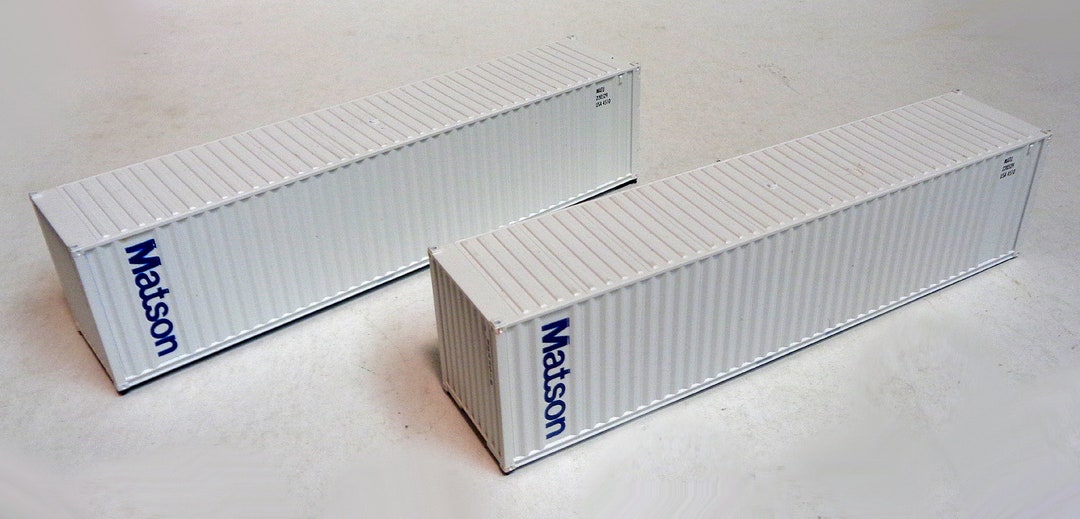 HO Scale Pair of 40' "matson" Pre-owned PAIR of Containers - White ...