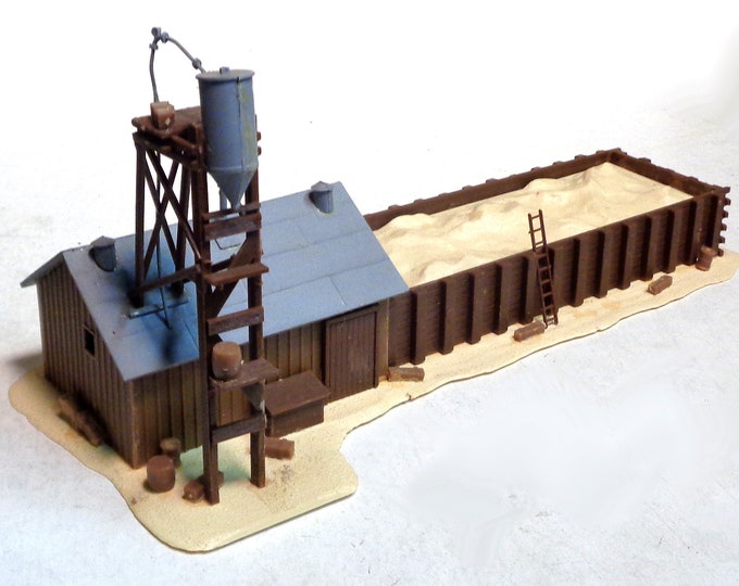 HO Scale Built up Train Layout Building Sand Filling Station Pre-owned ...