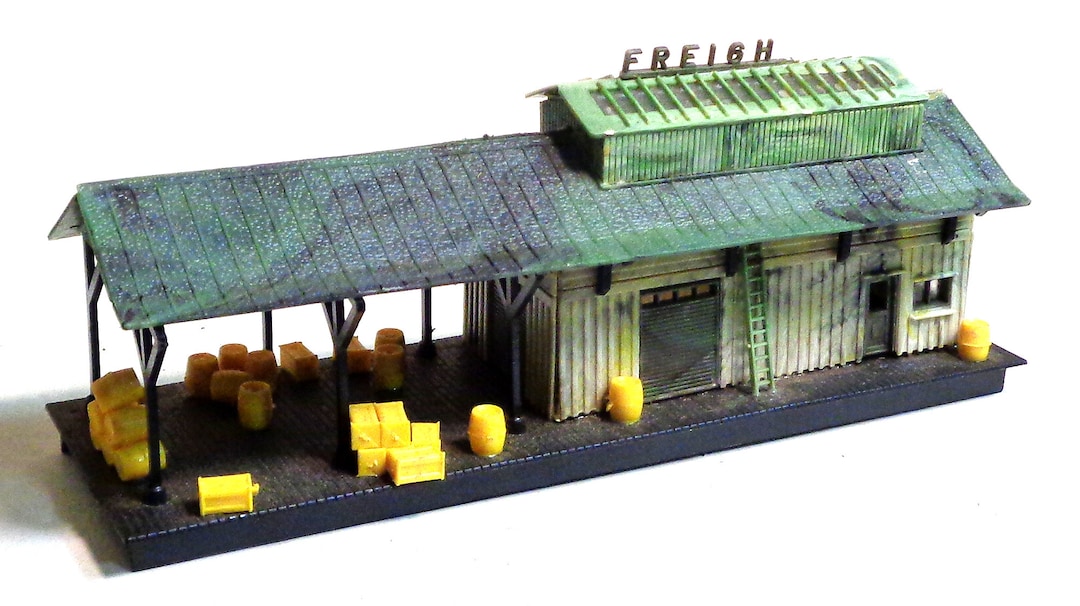 HO Scale Built up Train Layout Building Freight Stationvers.2 Pre-owned ...