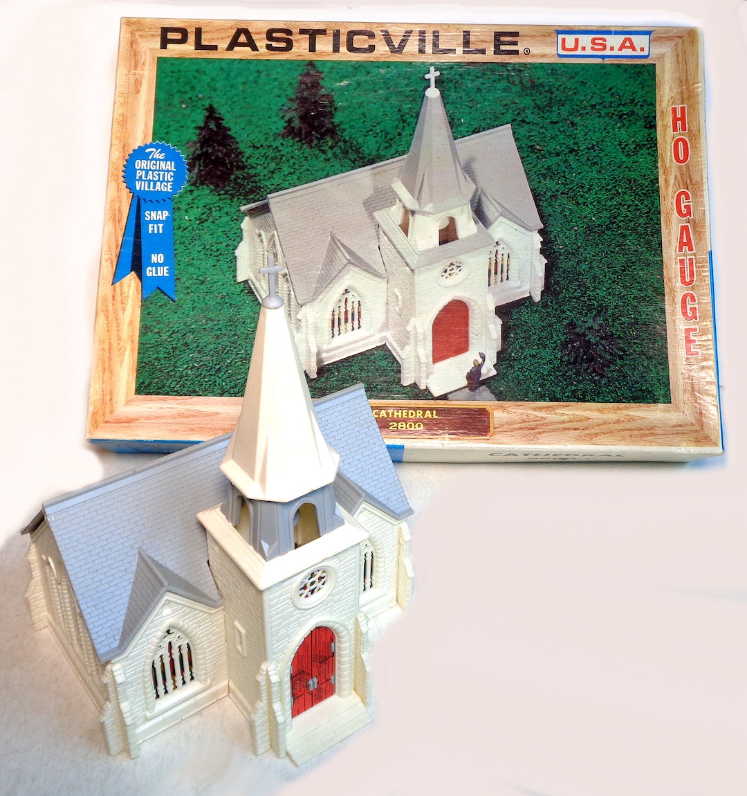 HO Scale Vintage Plasticville Building Kit - "cathedral Church" - Will ...