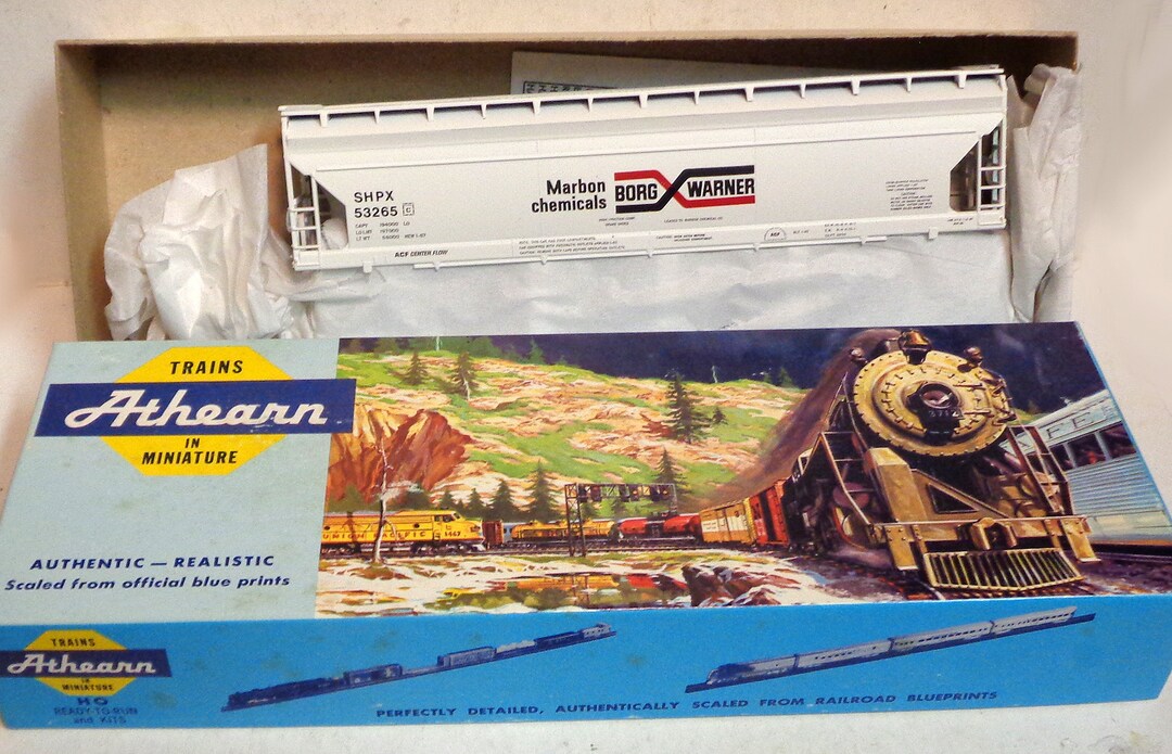 HO Scale Like-new Old Stock - Athearn Kit - "borg Warner" - 55' Center Flow Hopper Freight Train ...