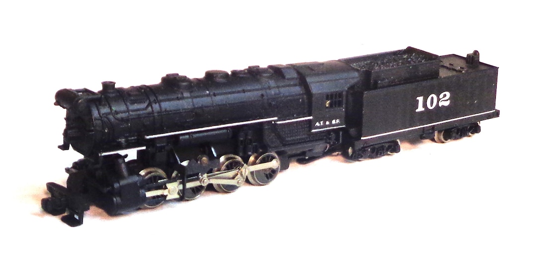 N Scale - Atlas 0-8-0 Steam Loco Engine W/tender - "santa Fe" 102 - DEFECTIVE Chassis. NOT ...