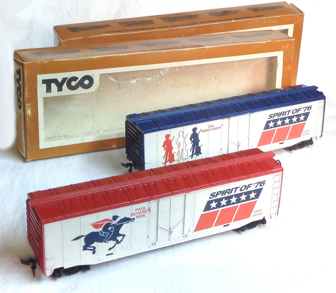 HO Scale - Set of 2 Tyco Box Cars From "spirit of 76" - "the Minutemen ...