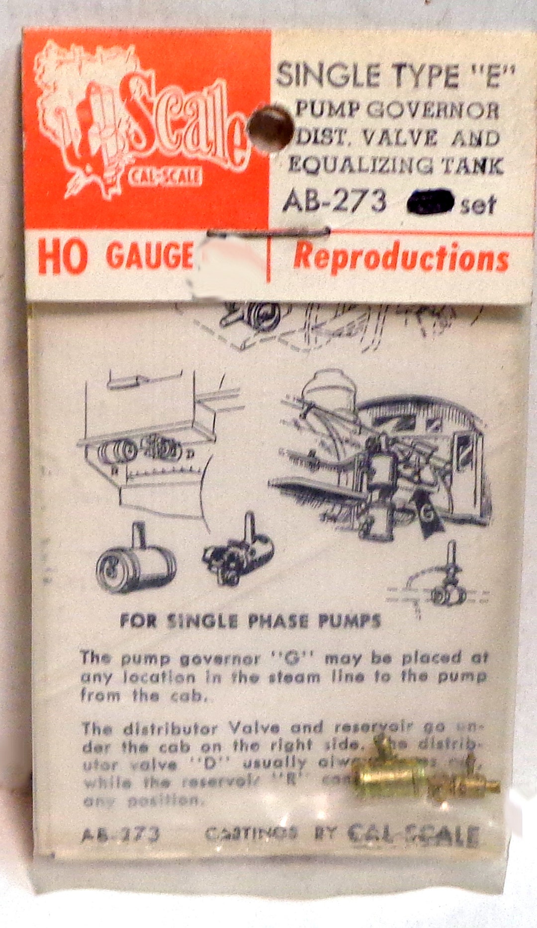 Ho Scale Cal-scale Brass Pump Governor Distributor Valve and Equalizing ...
