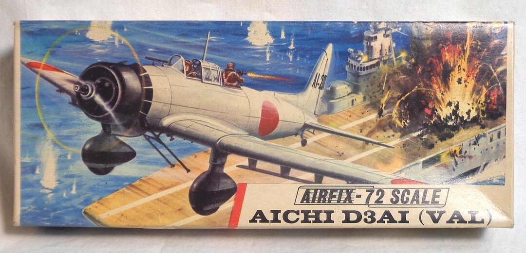 1/72 Scale VINTAGE Airfix Model Kit - Aichi D3a1(val) Japanese Biplane ...