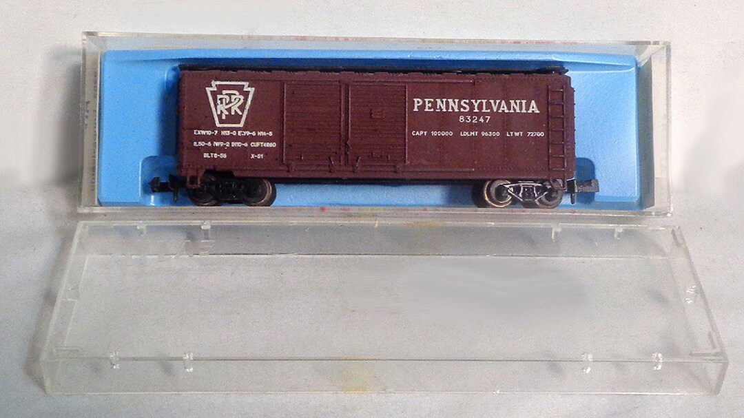 N Scale - Atlas 2202 - Box Car "pennsylvania" Freight Train Car - Pre ...