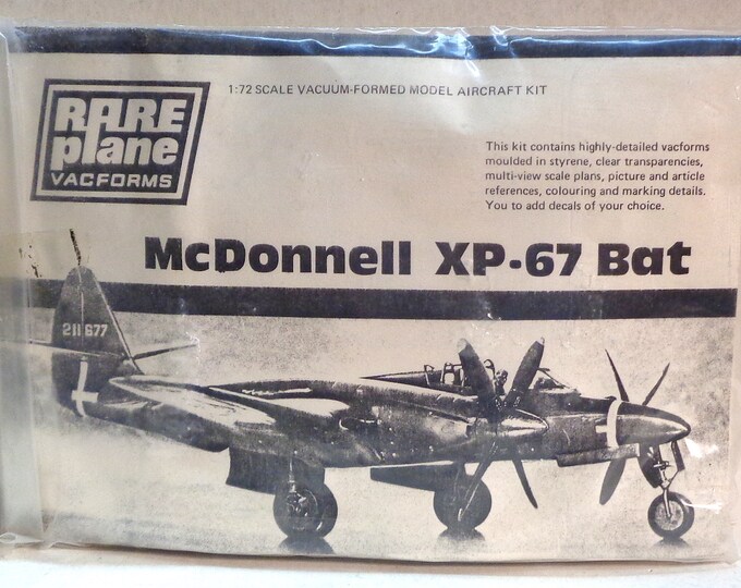1/72 Model Aircraft Vacuform Complete Kit - Rareplane - Mcdonnell XP-67 ...