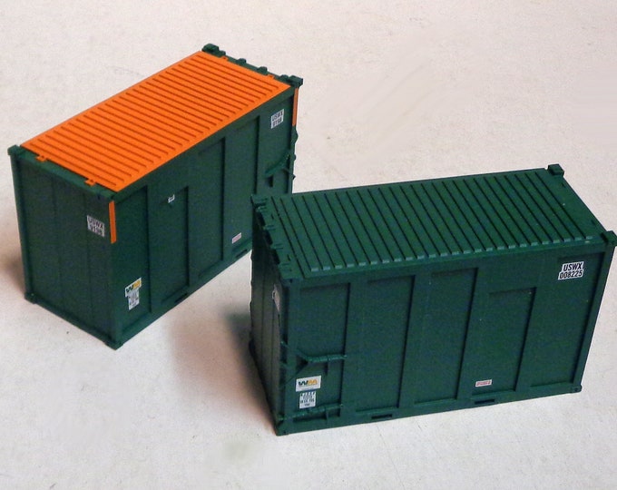 HO Scale - 20' High Cube Lot of TWO "waste Management" Containers - NEW ...