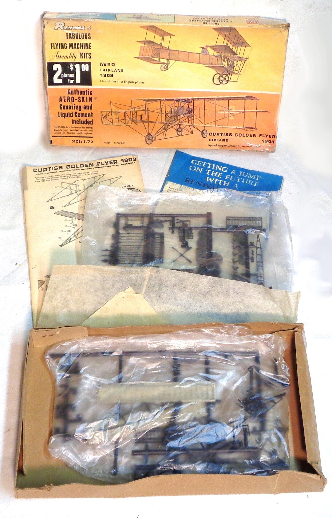 1/72 Scale VINTAGE Renwal Model Kit - Avro Triplane 1909 Airplane ...