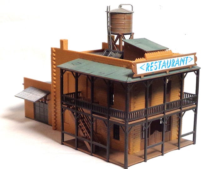 HO Scale Built up Kit - Old Western Style Restaurant - Very Nicely ...