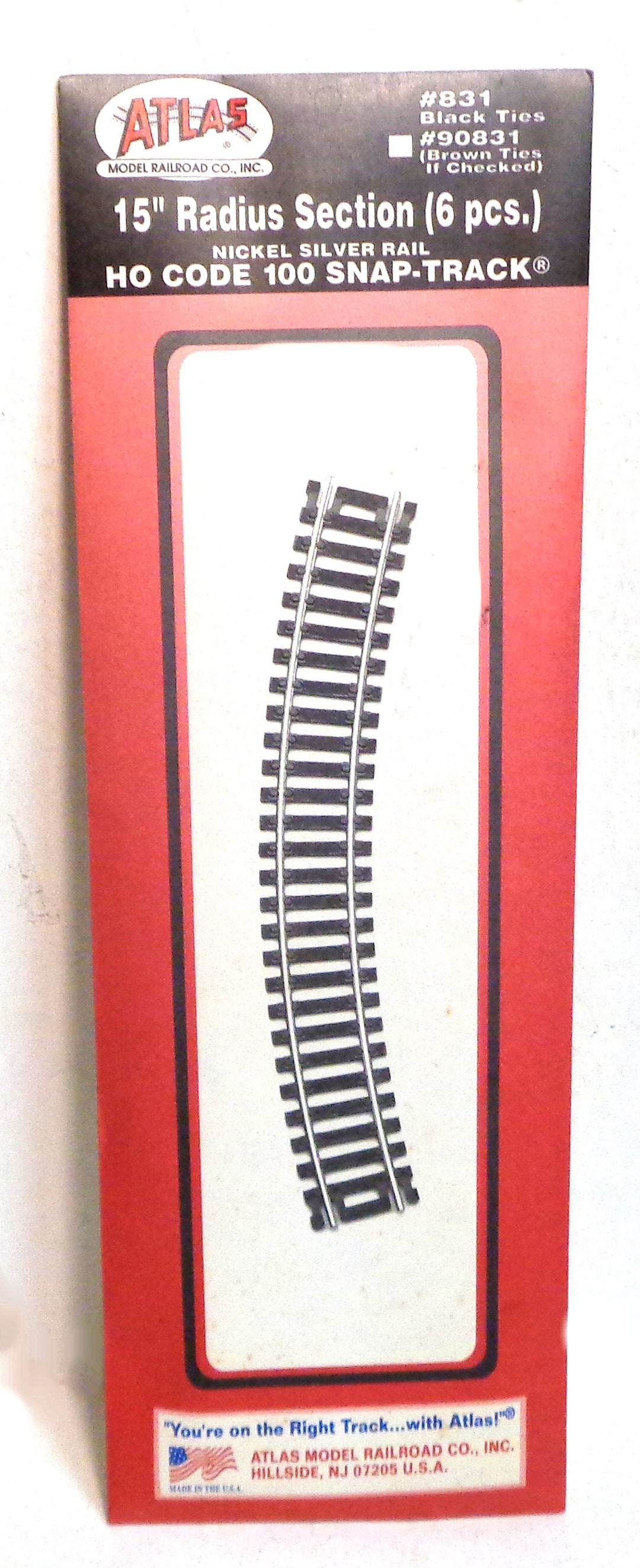 HO Scale ATLAS Track #831 - 15" Radius Curve Section(6 Pieces). NEW in ...