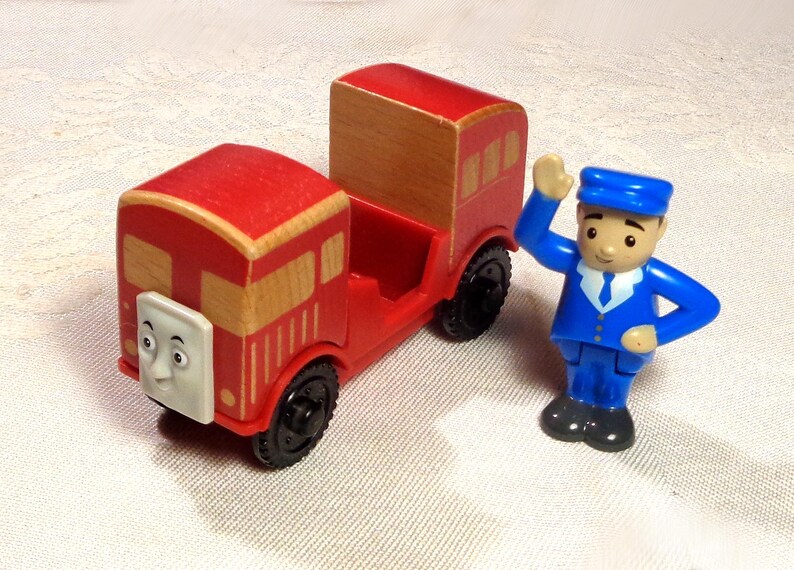 Thomas Tank Vintage Train Car - Bertie With Conductor Figure - Very ...