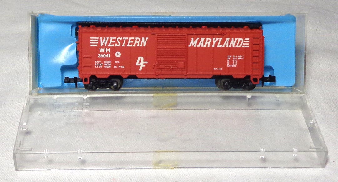 N Scale Atlas 2205 - 41ft Box Freight Car - "western Maryland" - New ...