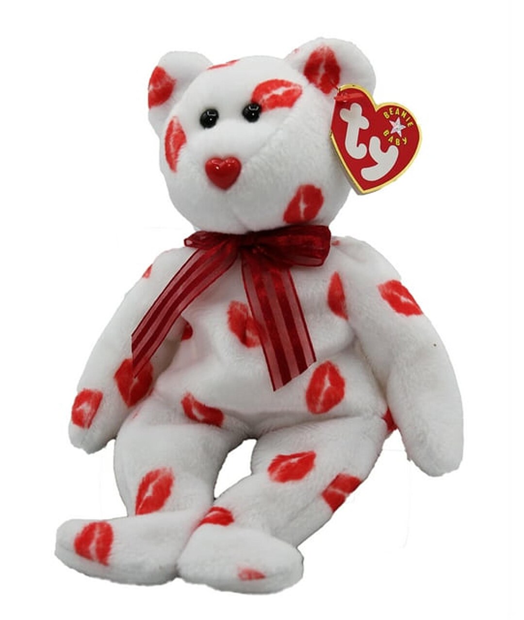 Ty Beanie Babies - "smooch" Valentine Teddy Bear With Lipstick Kisses ...
