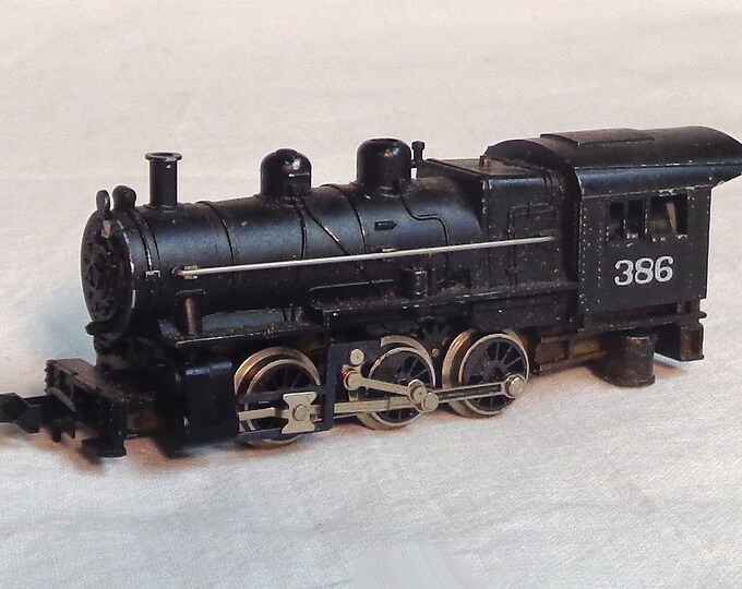 N Scale - Atlas 0-6-0 Steam Loco Engine Missing Tender-"santa Fe" 386 ...