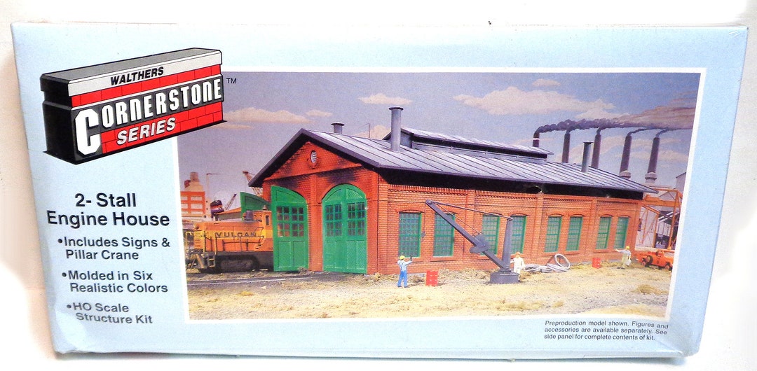 HO Scale Train Building KIT - Walthers Two Stall Engine House - NEW in ...