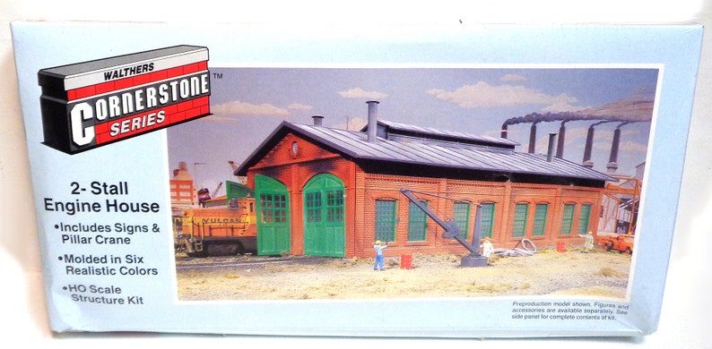 HO Scale Train Building KIT - Walthers Two Stall Engine House - NEW in ...