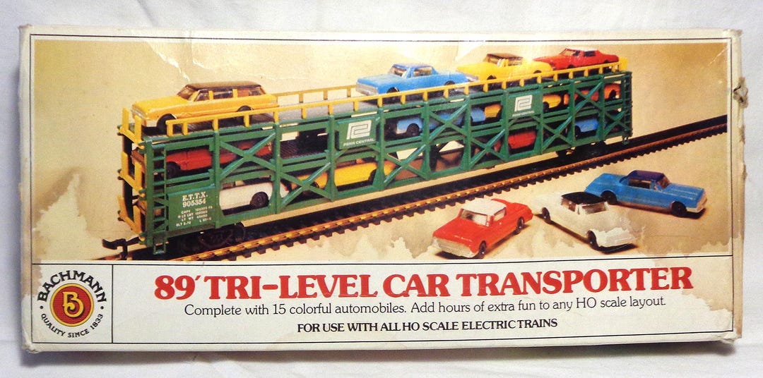 HO Scale Bachmann-89' Tri Level Auto Car Carrier Transporter PENN ...