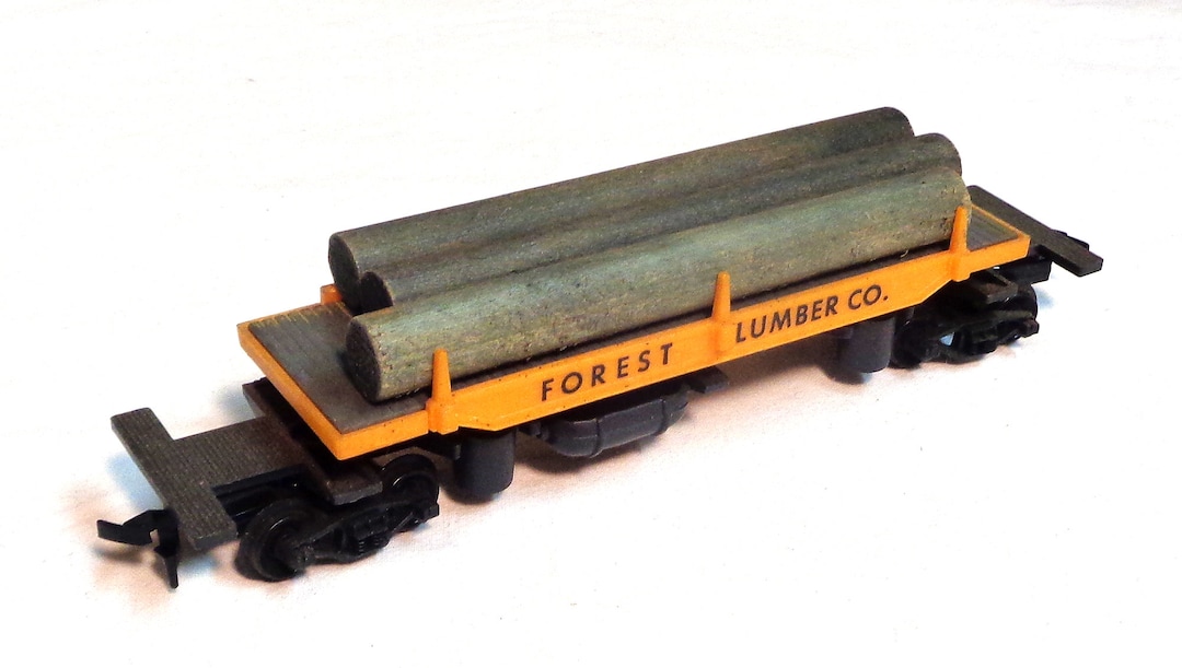 HO Scale Pre-owned Vintage "forest Lumber" Tyco Operating Flat Car W ...