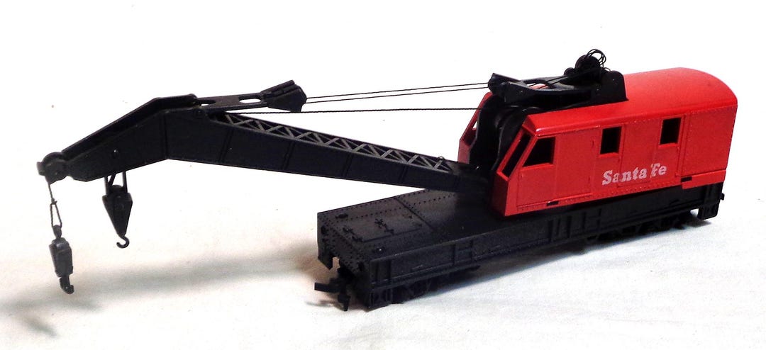 HO Scale Heavy Duty Crane Freight Train Car - "santa Fe" - Good ...
