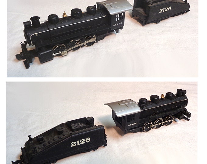 HO Bachmann 0-6-0 Steam Locomotive Engine W/tender "santa Fe" 2126 ...