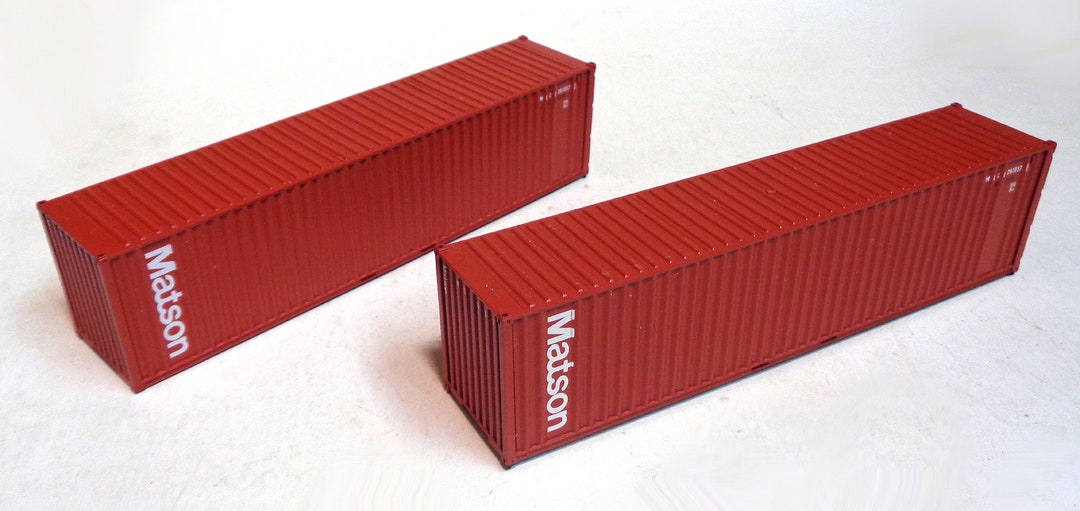 HO Scale Pair of 40' "matson" Pre-owned PAIR of Containers - Both Un ...