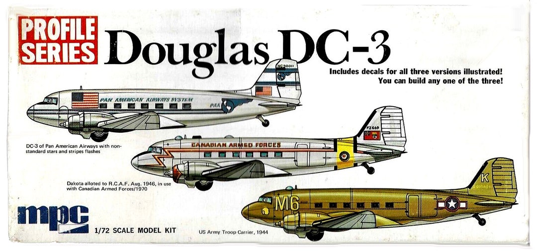 1/72 Scale MPC Model Kit - Douglas DC-3 Transport Airplane - Mint in ...