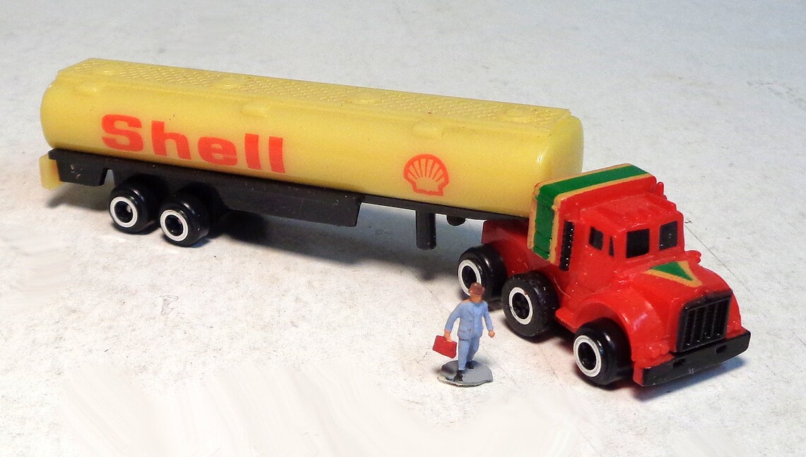 N Scale Mini Semi Tractor Trailer With shell Tanker Trailer. - Etsy
