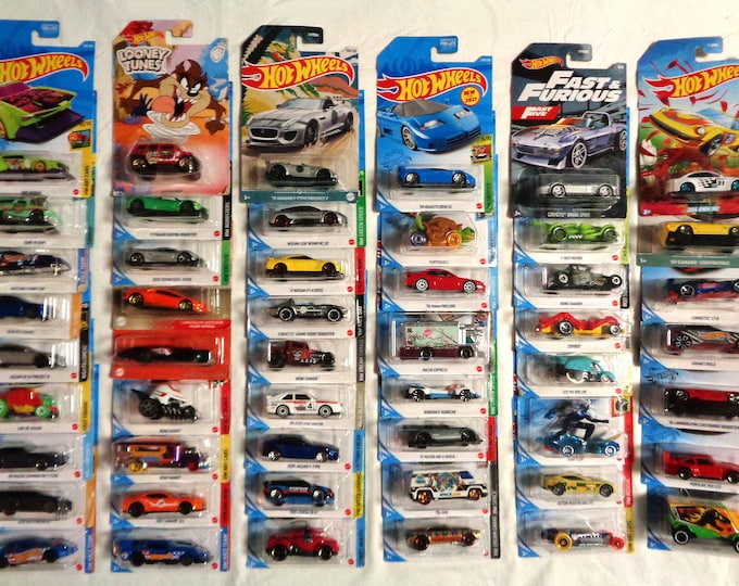 Hotwheels Lot of FIFTY All DIFFERENT NEW Hot Wheels in Packages Diecast ...