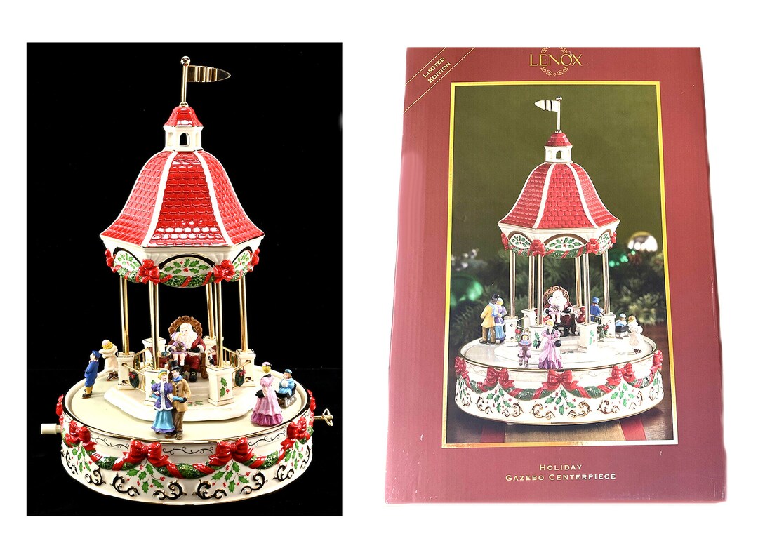 Limited Edition Lenox Porcelain Holiday Gazebo Table Centerpiece Music ...