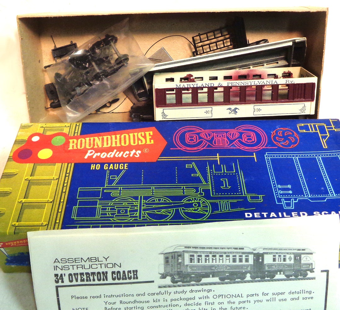 HO Scale Roundhouse Kit - 34 Ft Overton Coach Passenger Car - "maryland ...