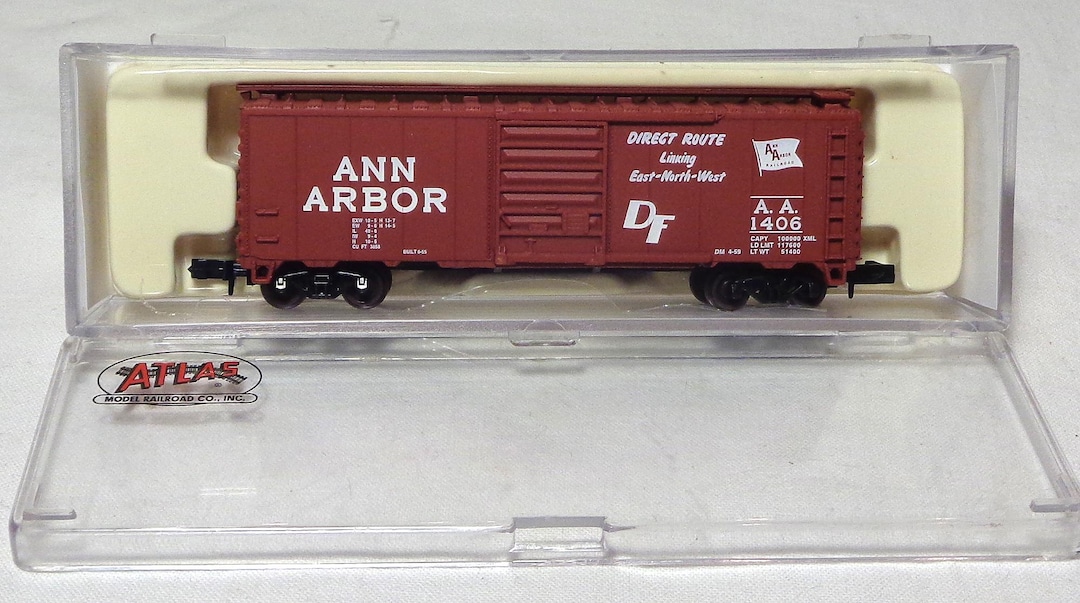 N Scale Atlas 34461 - 40ft Box Freight Car - "ann Arbor" - New ...