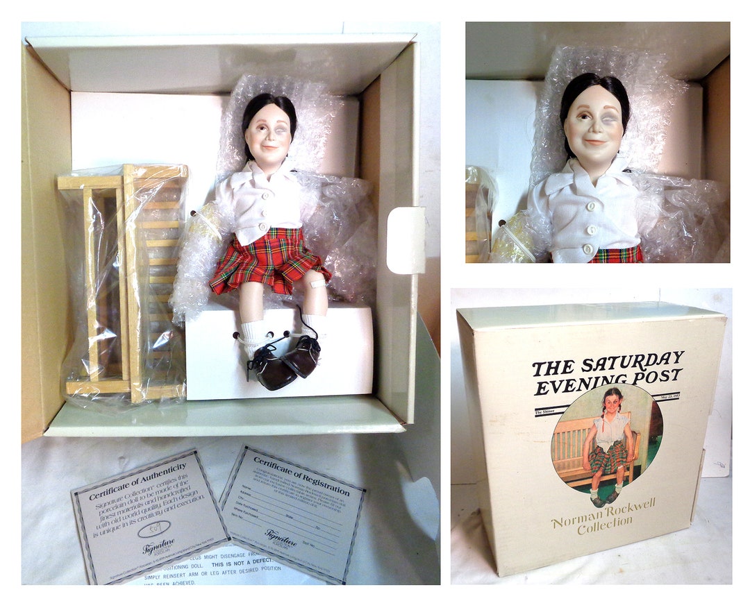 Norman Rockwell Signature Porcelain Doll Collection the Shiner Mint W ...