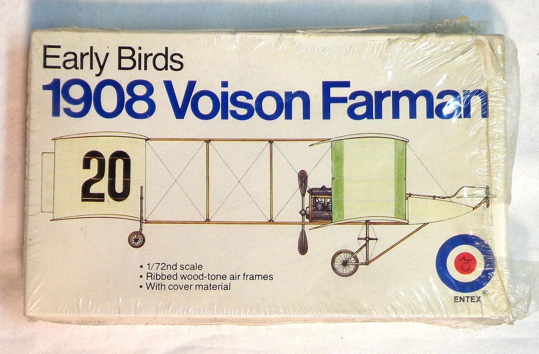 1/72 Scale VINTAGE Entex Model Kit - 1908 Voison Farman Early Aircraft ...
