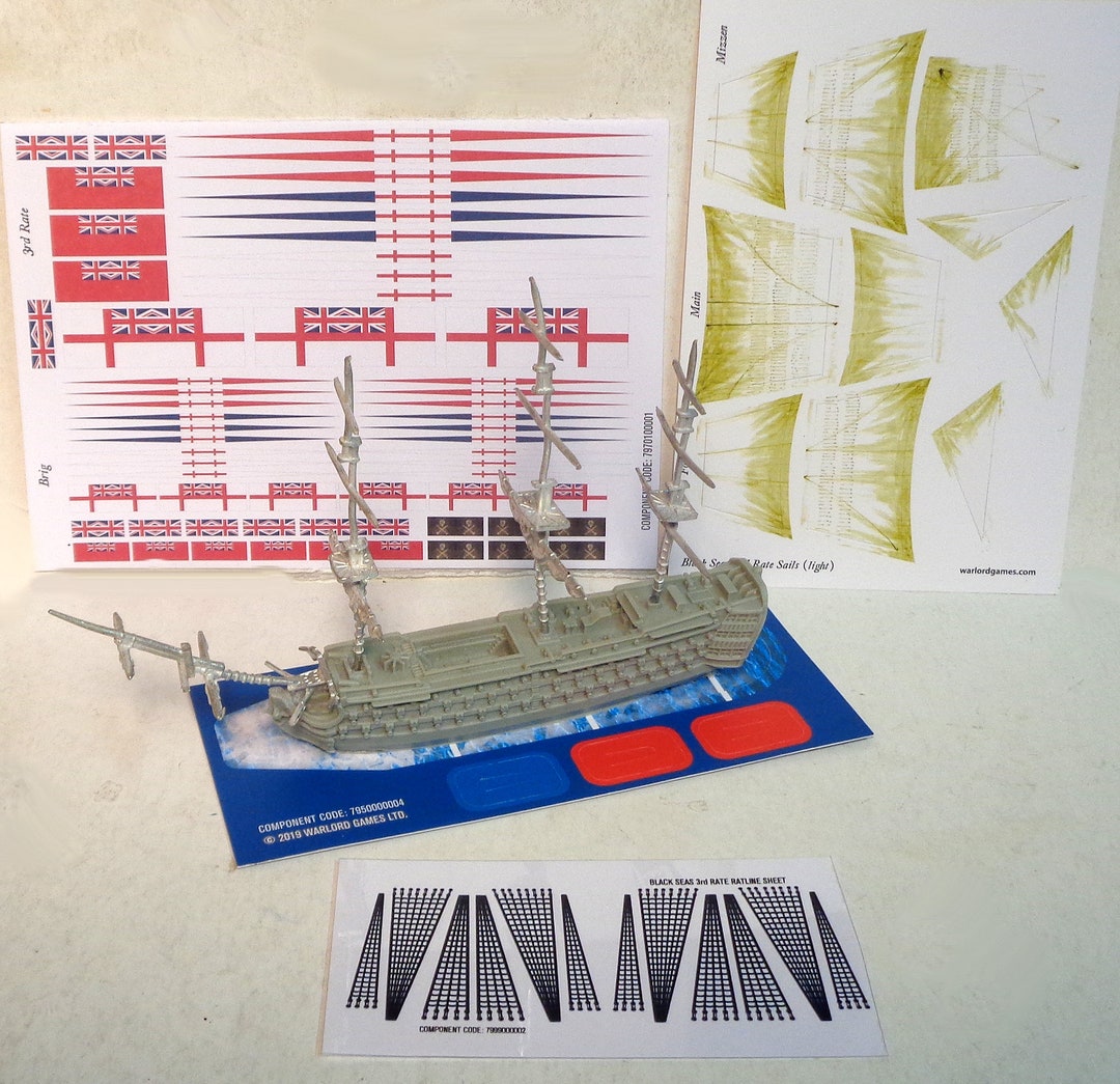 1/700 Warlord Black Seas - "large British Naval Warship" W/flags-pre ...