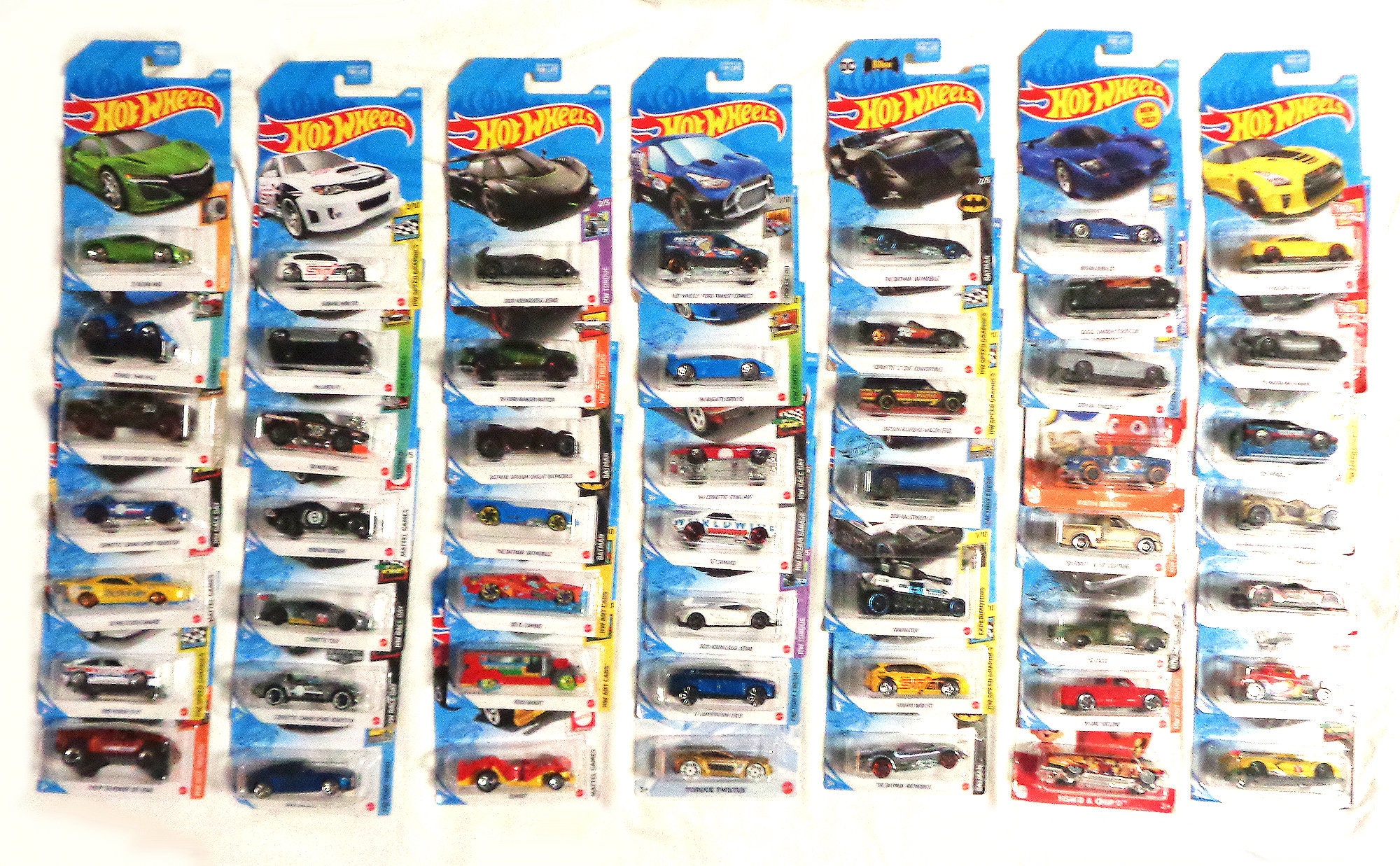 Hotwheels Lot of FIFTY All DIFFERENT - NEW Hot Wheels in Packages ...