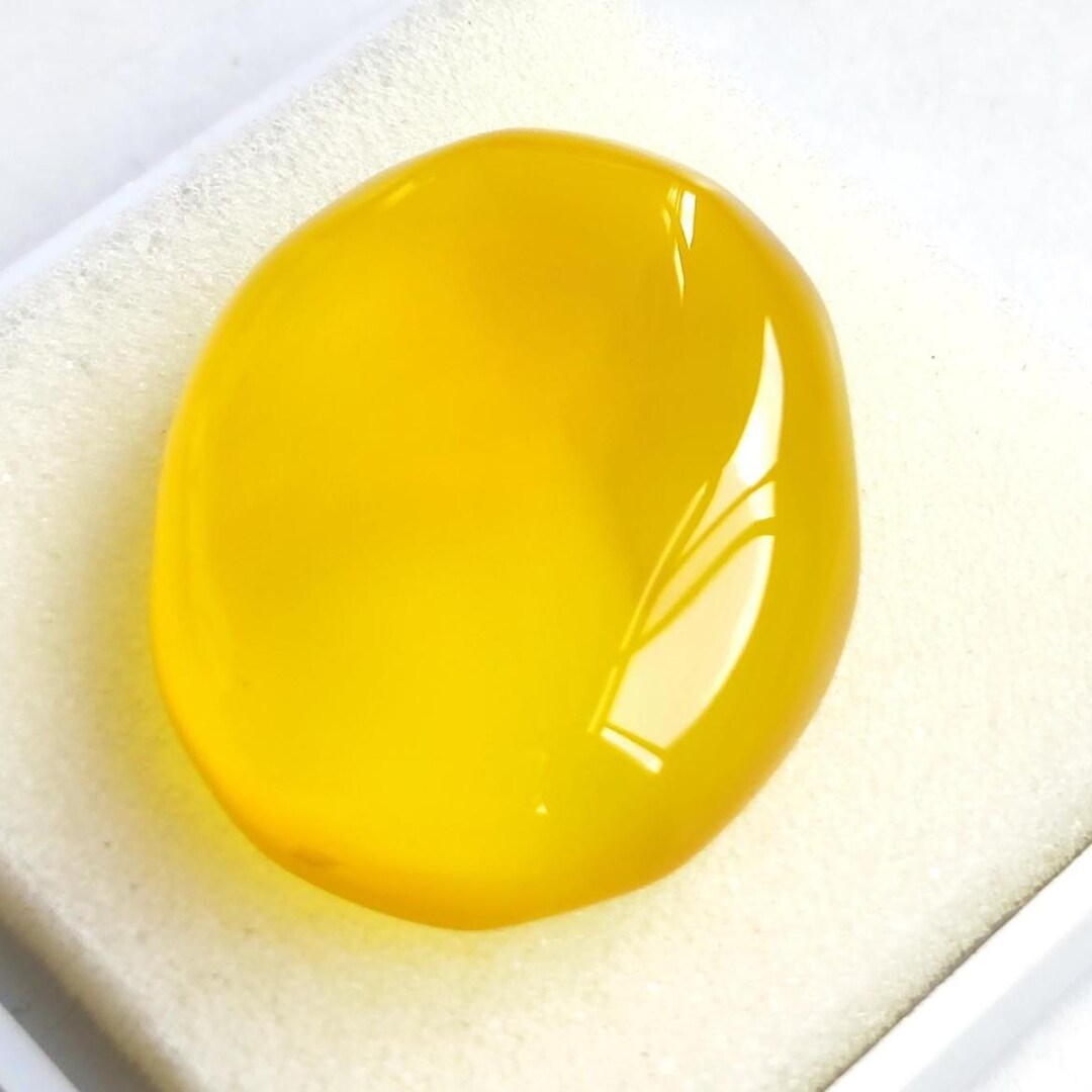 Yellow Agate Cabochon: Natural Yamini Aqeeq Gemstone, 37.50 CT - Etsy