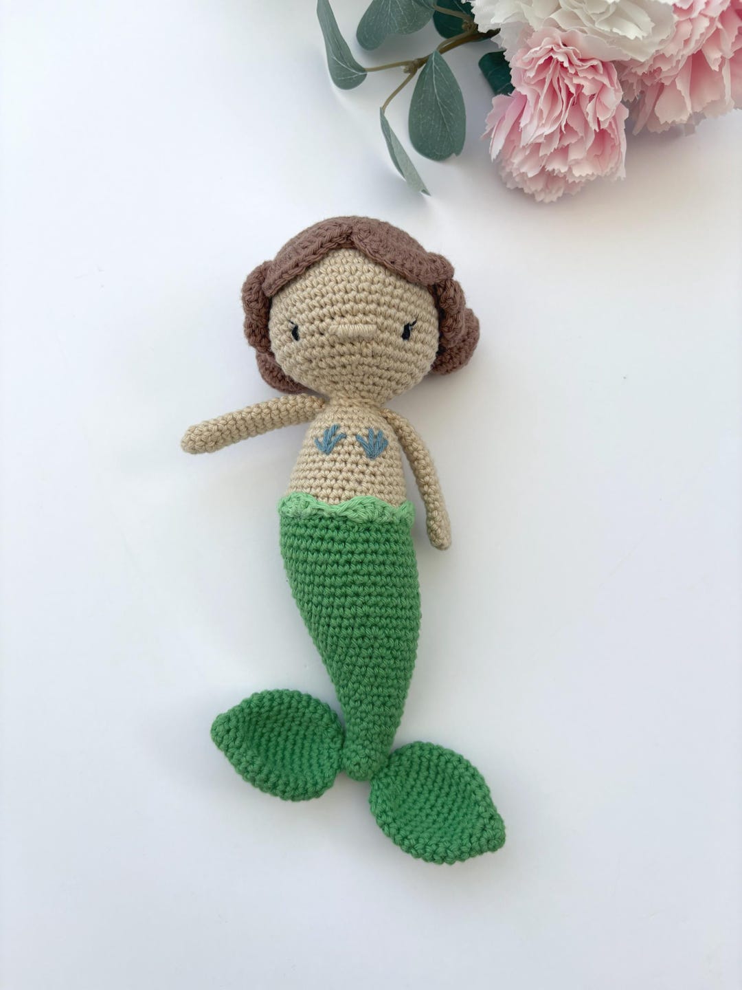 Crochet Mermaid Plush: Handmade Cotton Amigurumi Doll - Nursery Decor ...