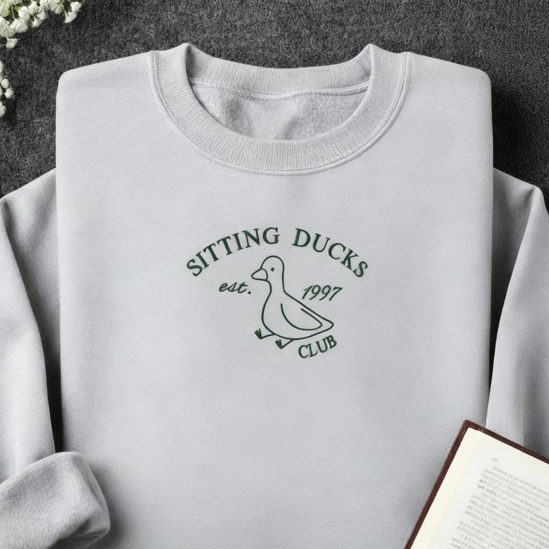 Sitting Ducks Club Embroidered Sweatshirt - Etsy