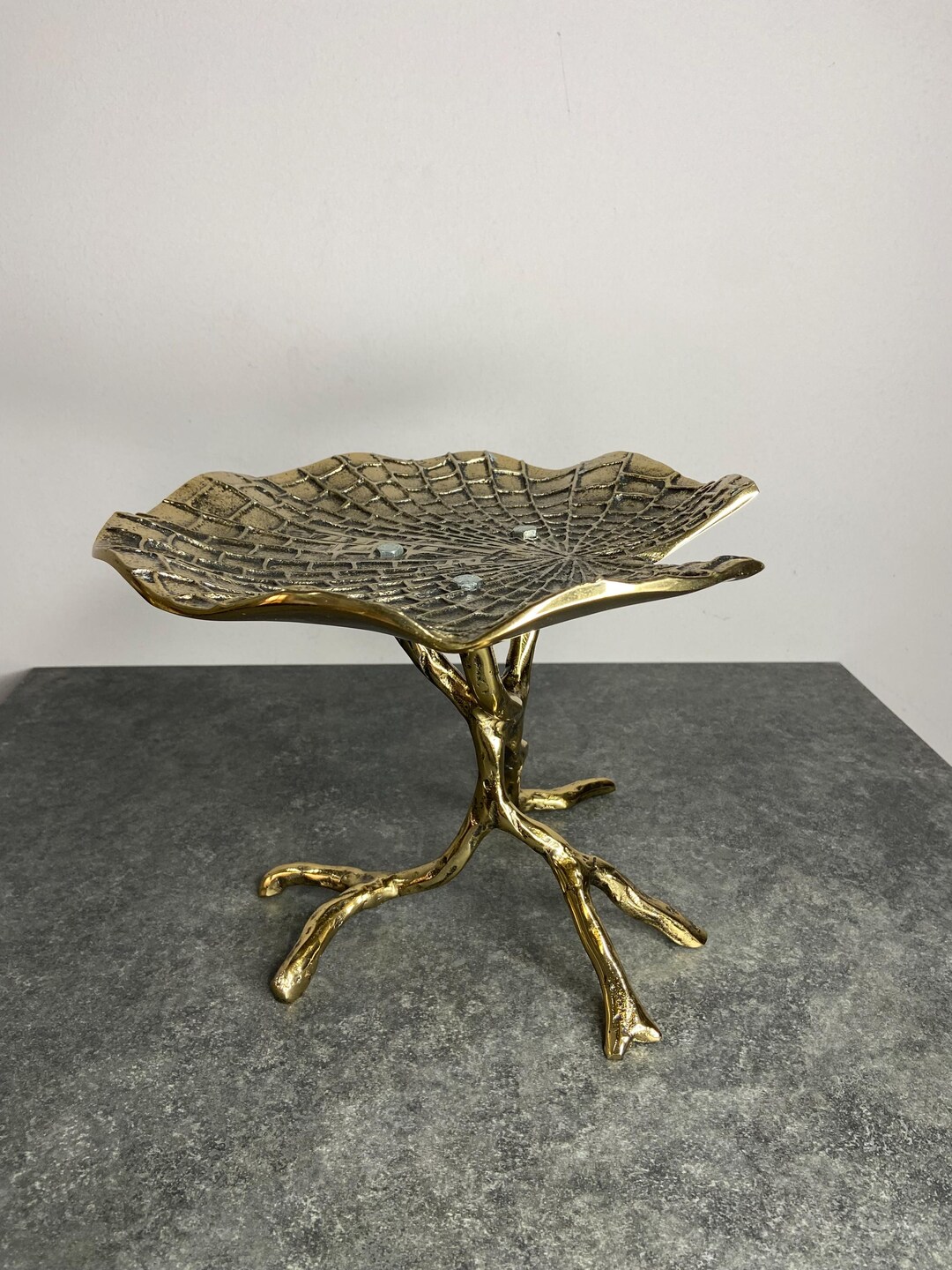 Tree Root Aluminum Fruit Stand: Raw Gold Decorative Tray - Etsy
