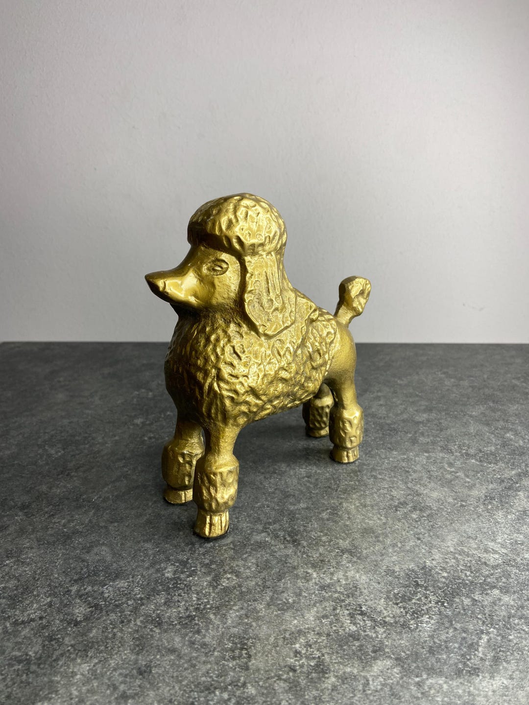 Gold Finish Aluminum Poodle Sculpture: Elegant Dog Home Decor - Etsy
