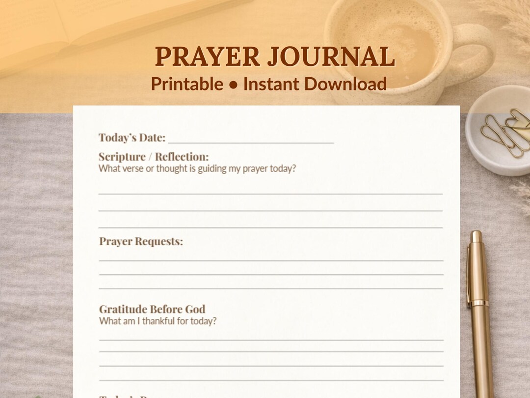 Prayer Journal Printable | Christian, Faith-based, Scripture, Quiet ...
