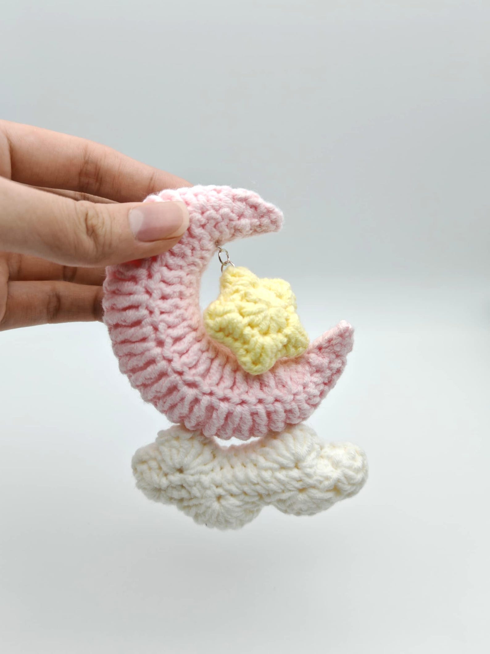 Cloud, Moon and Star Crochet Pattern, Crescent Moon Baby Rattle Toy ...