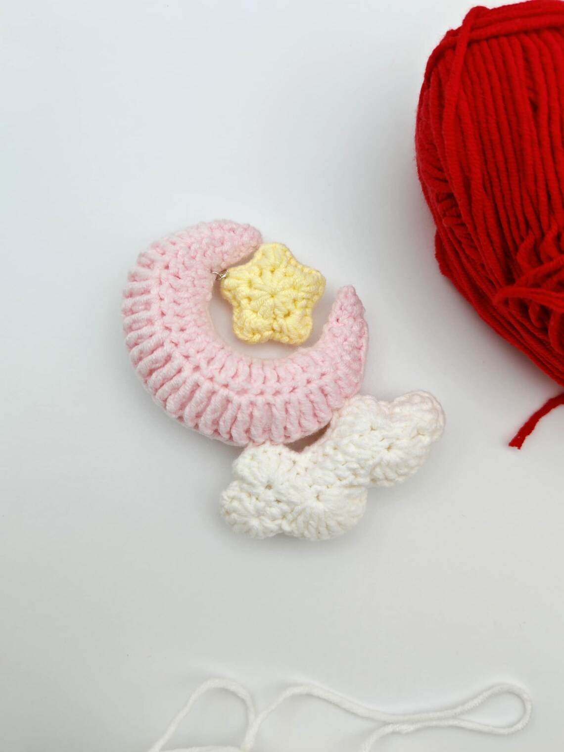 Cloud, Moon and Star Crochet Pattern, Crescent Moon Baby Rattle Toy ...
