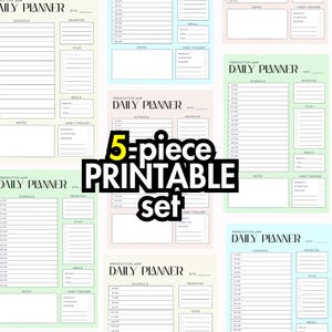 Productive 5am DAILY PLANNER, Pack of 5, Pastels, A4, Printable, Buy ...