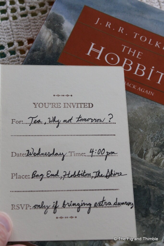 Hobbit Inspired Party Invitations or Blank Note Cards - Handstamped Set ...